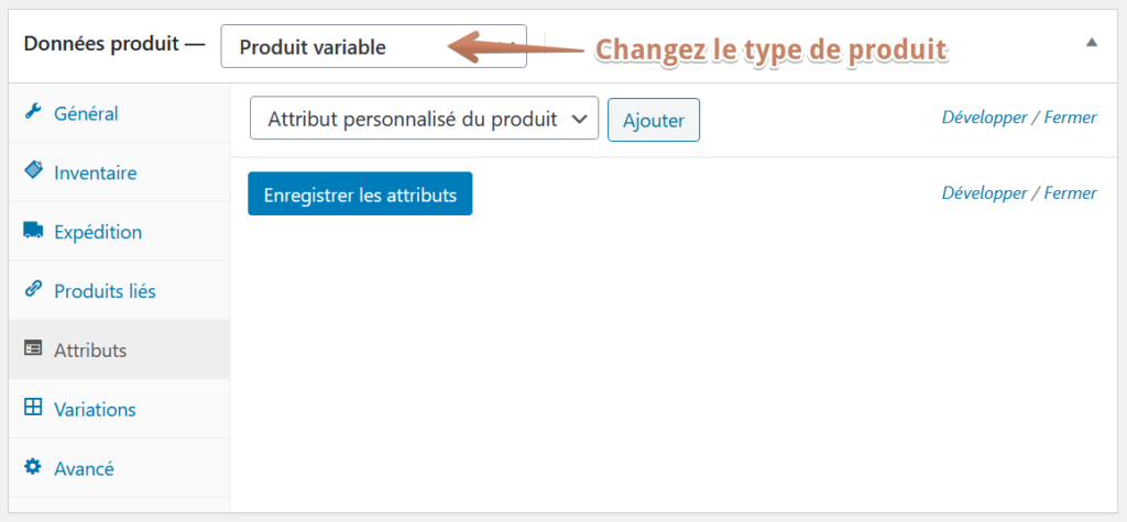 [Doc] Ajouter/Modifier un produit woocommerce avec variations - BigOrNot